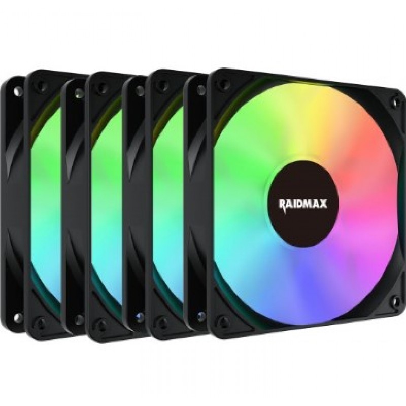 COOLER FAN RAIDMAX x4 Combo Pack X-AIR 120MM ARGB BLACK - Red Sur Insumos