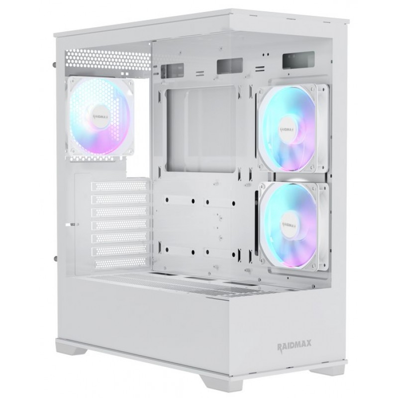 GABINETE GAMER RAIDMAX INFINITA i801 FISHTANK ARGB TG WHITE - NYF SOLUCIONES INFORMÁTICAS