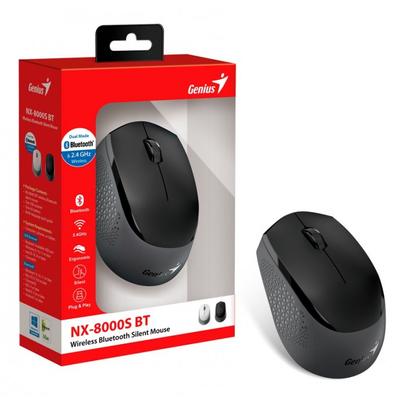 MOUSE GENIUS NX-8000S BT BLACK - Red Sur Insumos