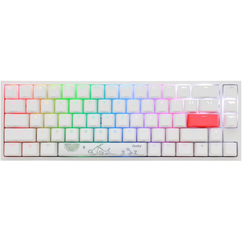 TECLADO MECANICO DUCKY ONE 2 SF TECLAS BLANCAS BLANCO INTERRUPTOR ROJO ...
