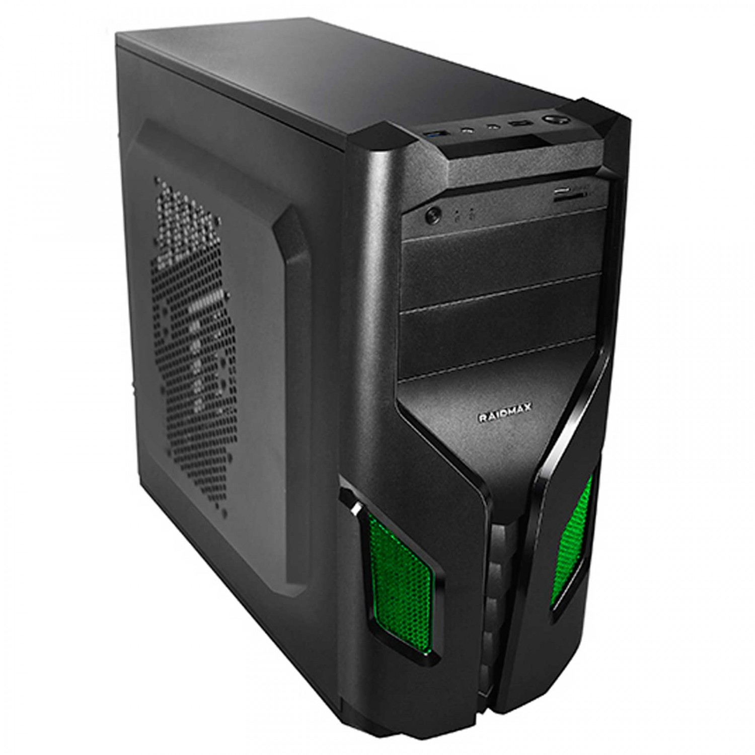 NEW BYTES GABINETE GAMER OUTLET GABINETE GAMER RAIDMAX EXO BLACK/GREEN ...